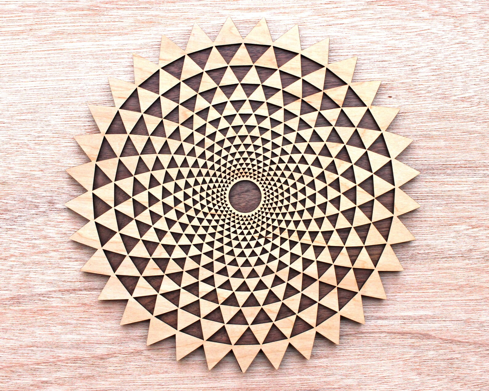 Phi Triangle Grid 18 or 22" Wood Wall Art - Laser Cut Wooden Living ...