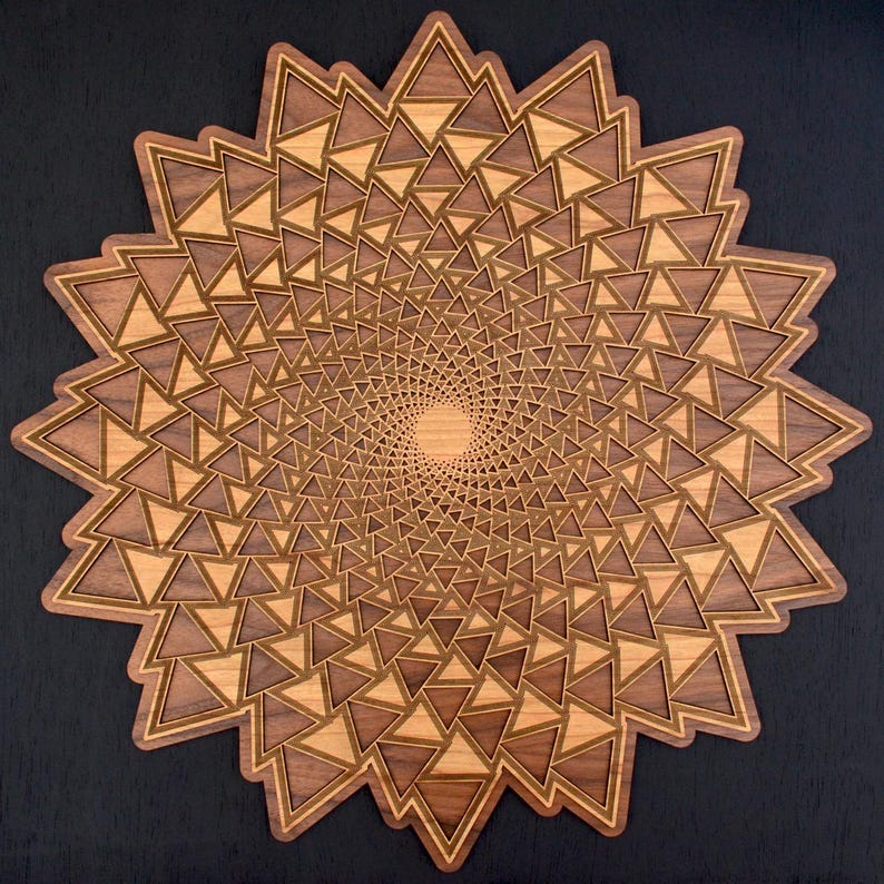 Organic Spiral Vortex Wall Art | Laser Cut Wood Sacred Geometry | Large ...