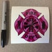 PINK Fire Department Firefighter EMT EMS Paramedic Decal Breast Cancer ...