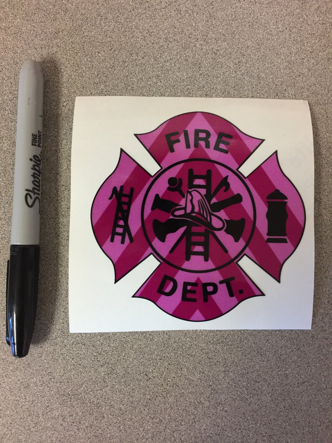 PINK Fire Department Firefighter EMT EMS Paramedic Decal Breast Cancer ...