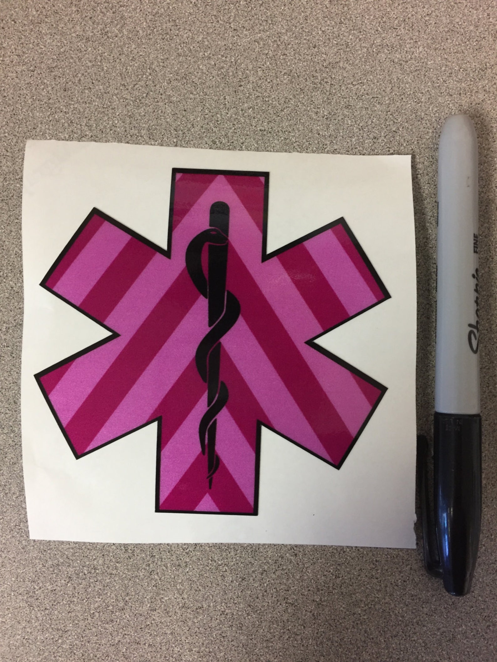 PINK Fire Department Firefighter EMT EMS Paramedic Decal Breast Cancer ...