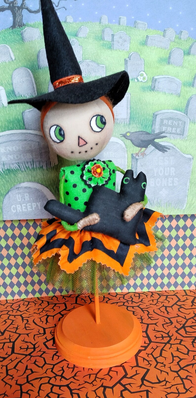 Sweet Fiona the Witch and Her Little Cat Mitch ~ OOAK ~ Collectible ...