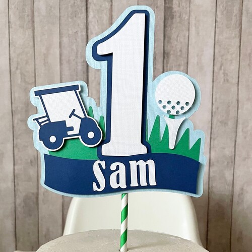 Golf Birthday Party Cake Topper Hole in One First Birthday - Etsy