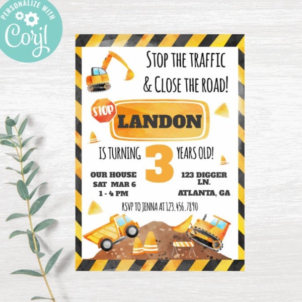 Construction Invite - Etsy