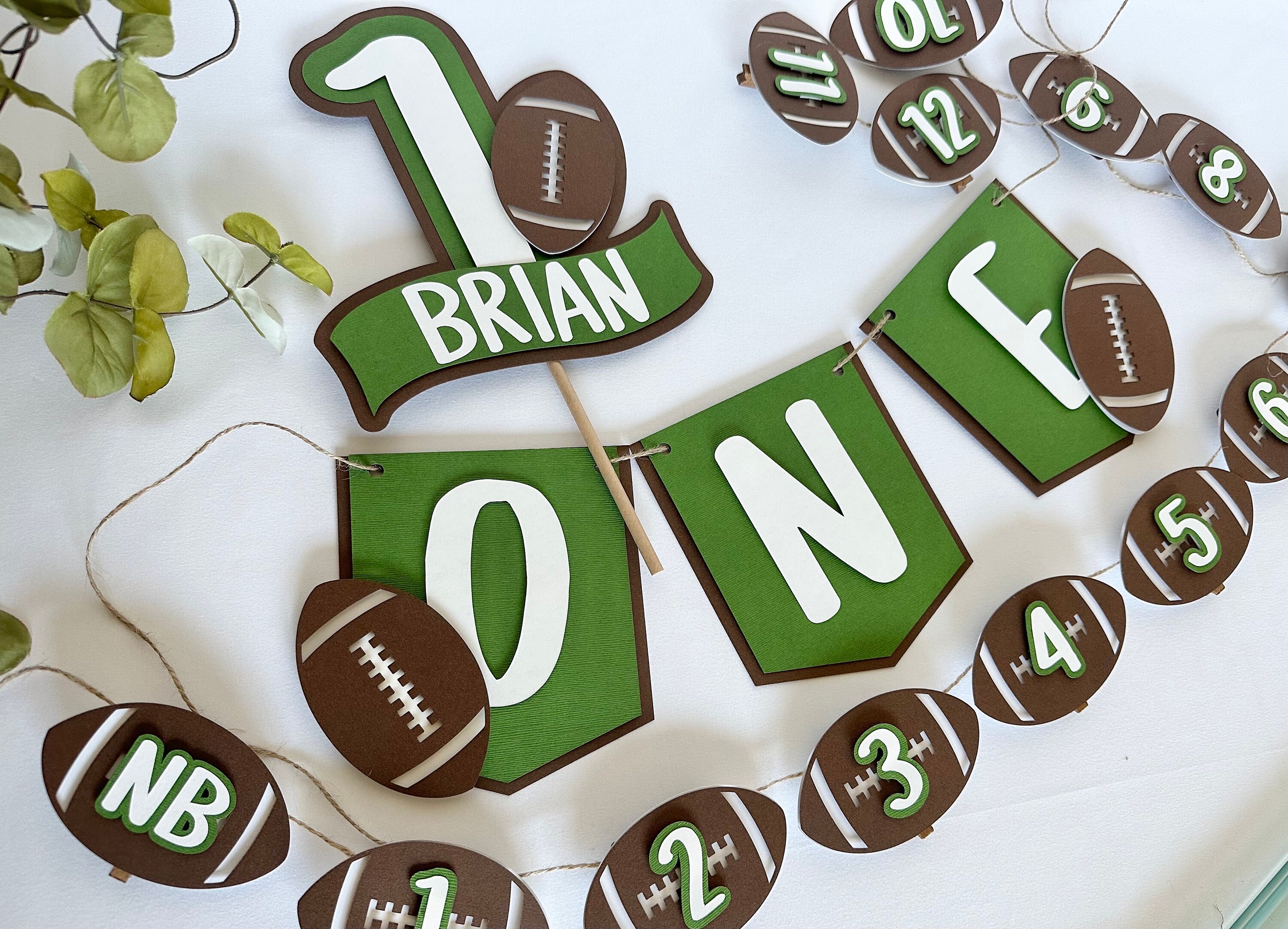 First Down Birthday Photo Banner, First Down Football Party, Rookie ...
