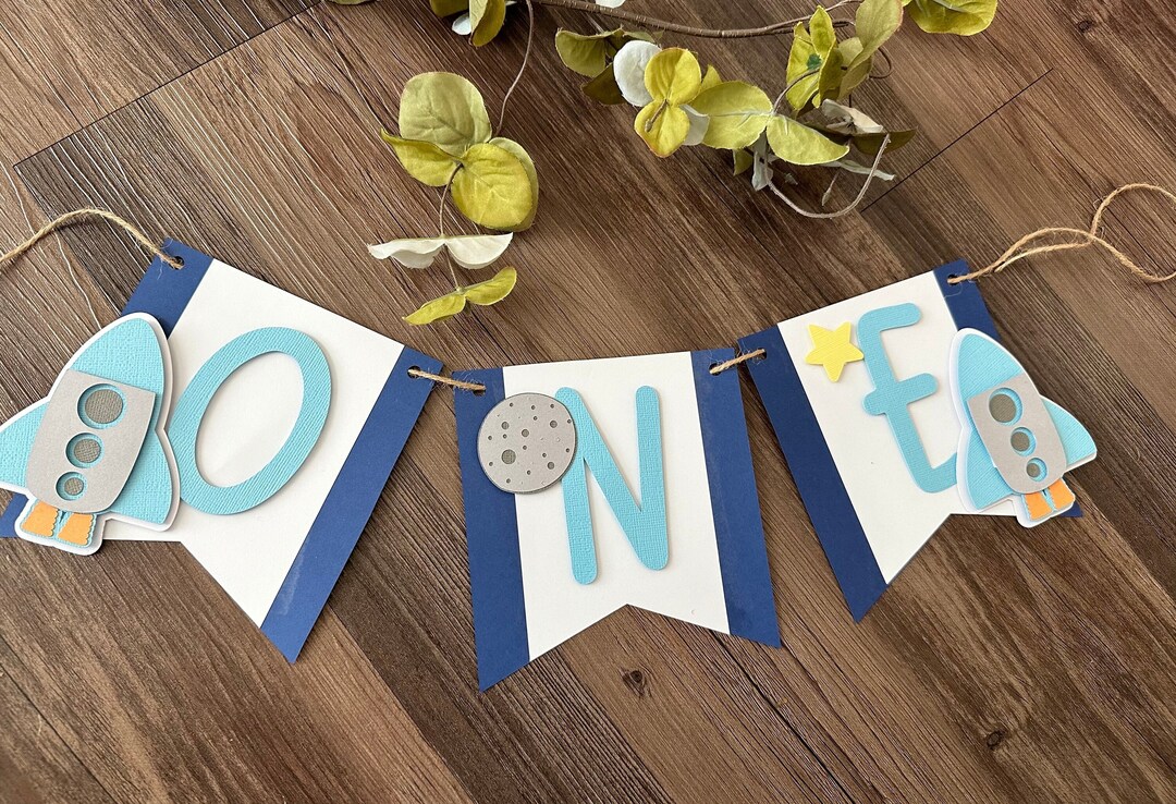 Space Birthday Decorations, Space 1st Birthday High Chair Banner, First ...