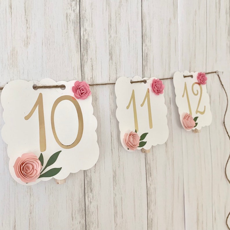Flower Banner Floral Monthly Photo Banner Flower Birthday - Etsy