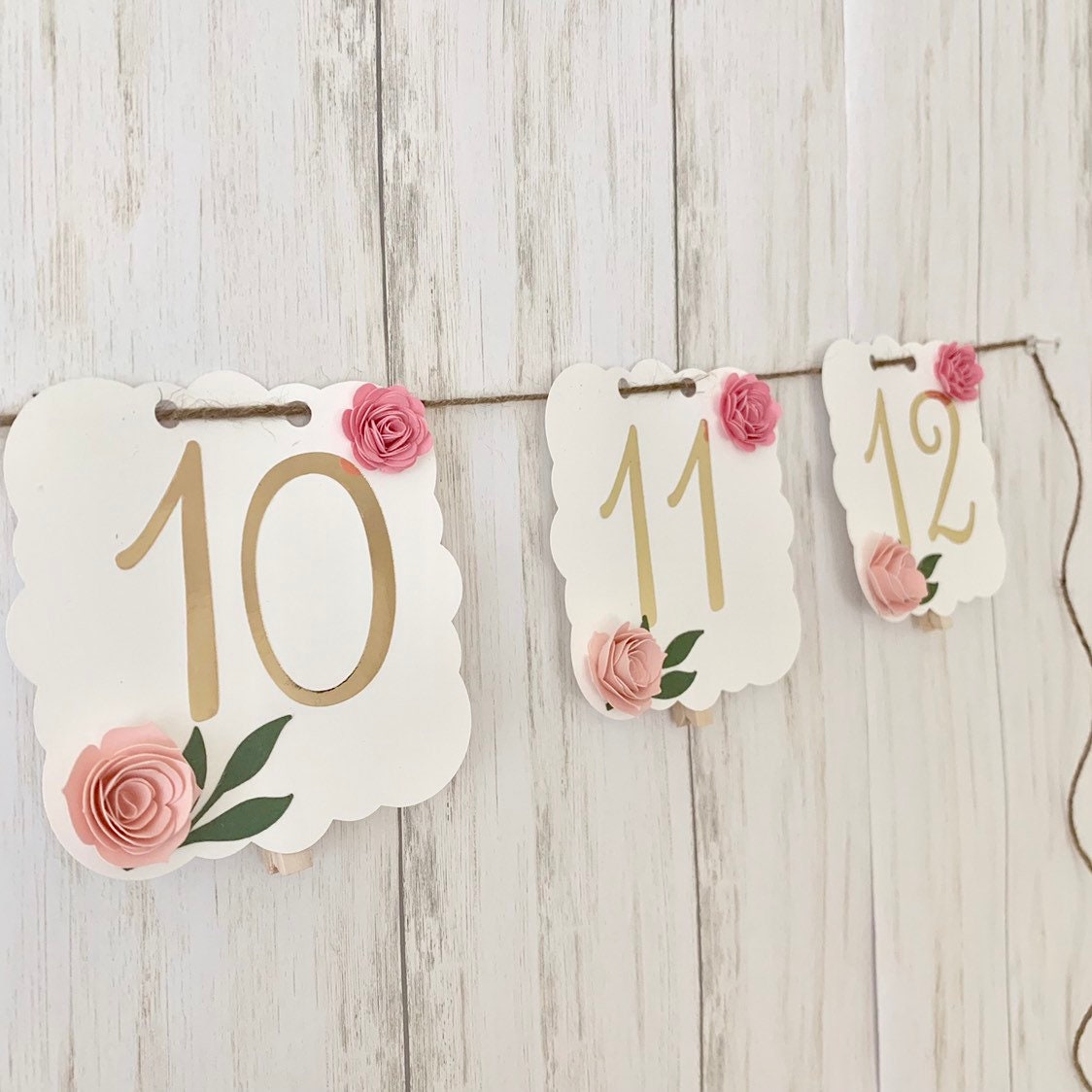 Flower Banner Floral Monthly Photo Banner Flower Birthday - Etsy