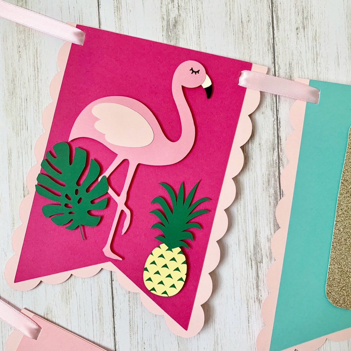 Flamingo Birthday Banner Tropical Birthday Banner Flamingo - Etsy