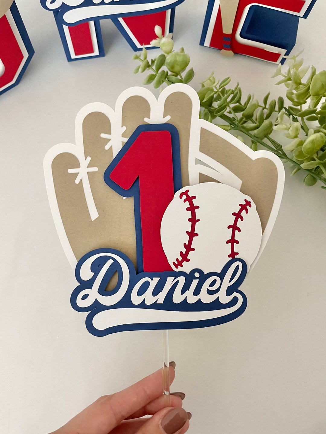 Rookie of the Year Baseball Cake Topper, Baseball First Birthday ...