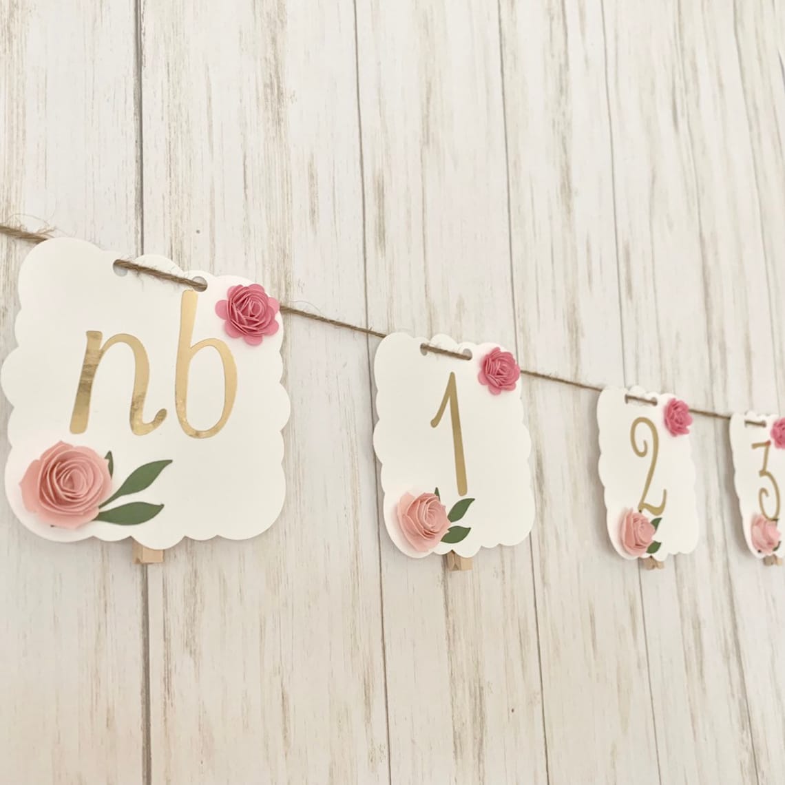 Flower Banner Floral Monthly Photo Banner Flower Birthday - Etsy
