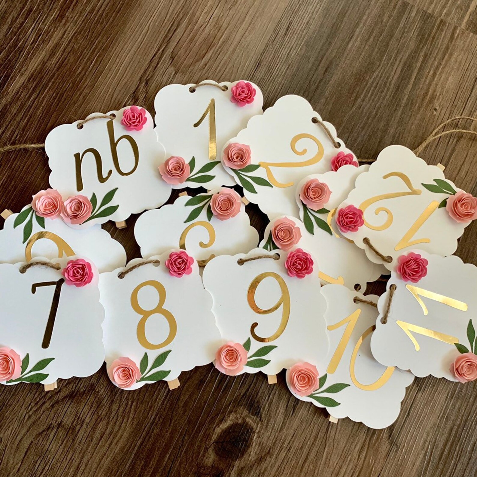 Flower Banner Floral Monthly Photo Banner Flower Birthday - Etsy