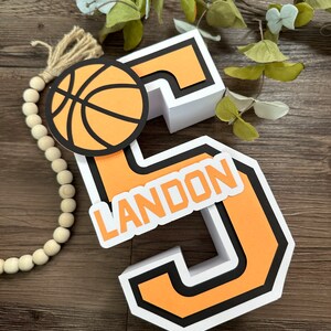 Basketball Birthday 3D Number, Basketball Party, Basketball Decorations ...