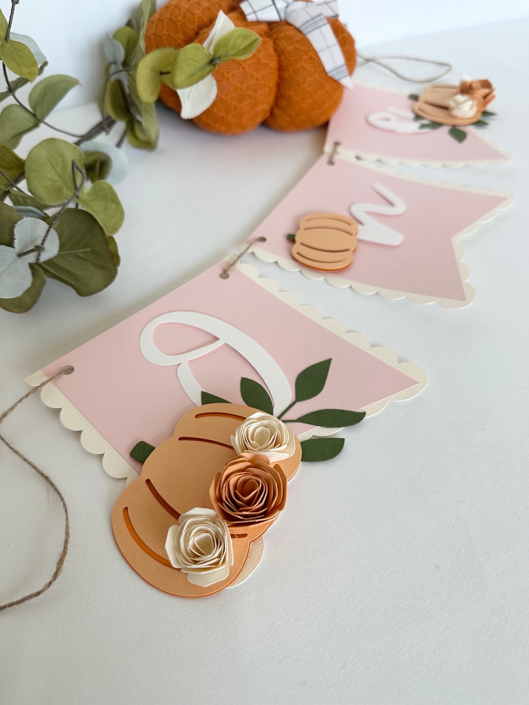 Pumpkin Party High Chair Banner, 1st Birthday Girl Pumpkin Birthday ...