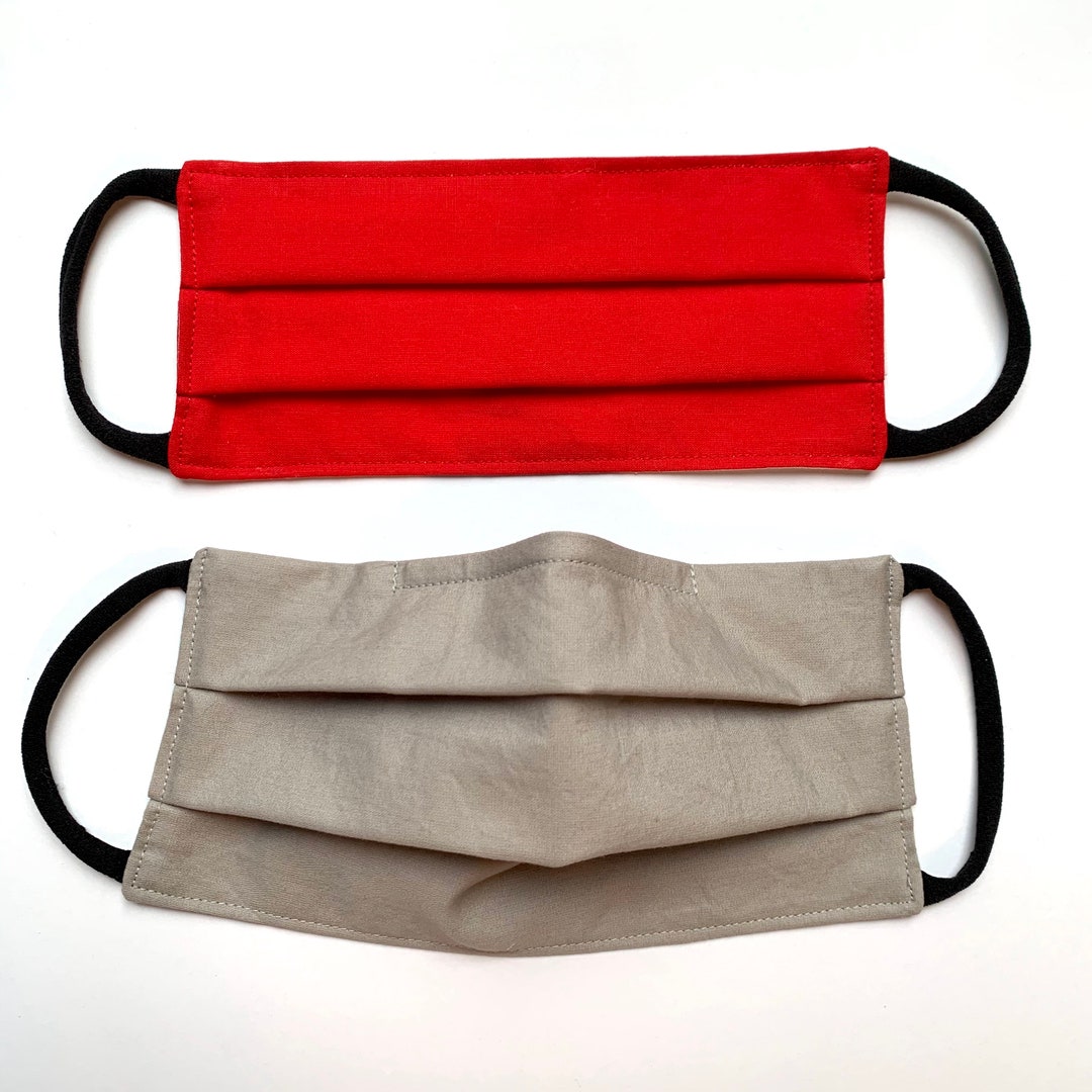 Solid Color Mask, Mask With Nylon Ear Loops, Plain Cotton Mask With ...