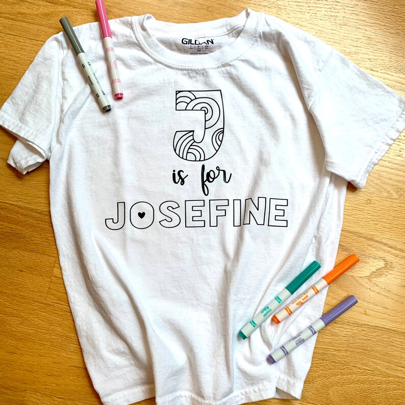 Personalized Coloring Shirt Custom Girls Coloring T-shirt | Etsy