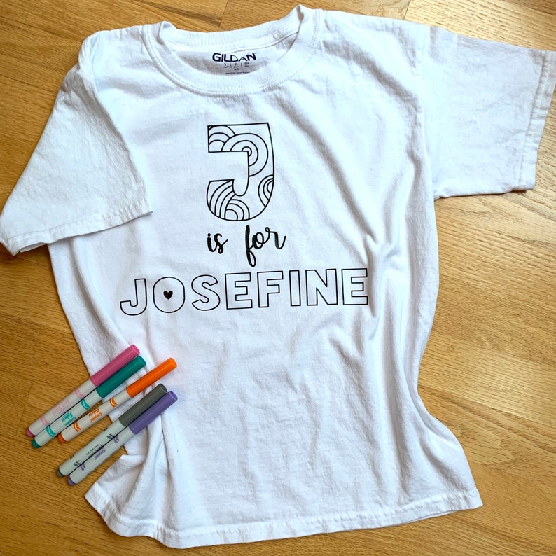 Personalized Coloring Shirt Custom Girls Coloring T-shirt | Etsy