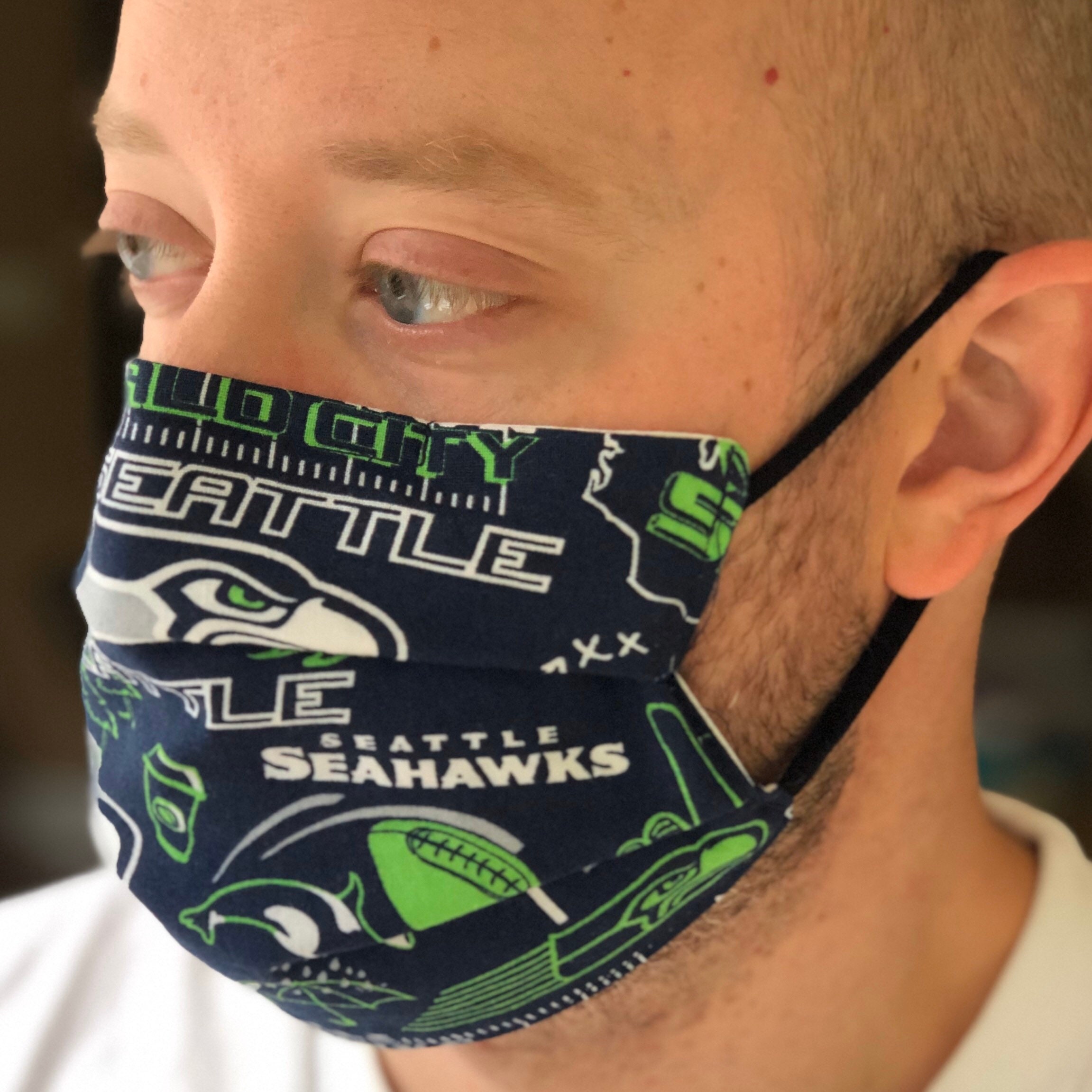 Seahawks Face Mask Adult Seahawks Mask With Wire Kids | Etsy