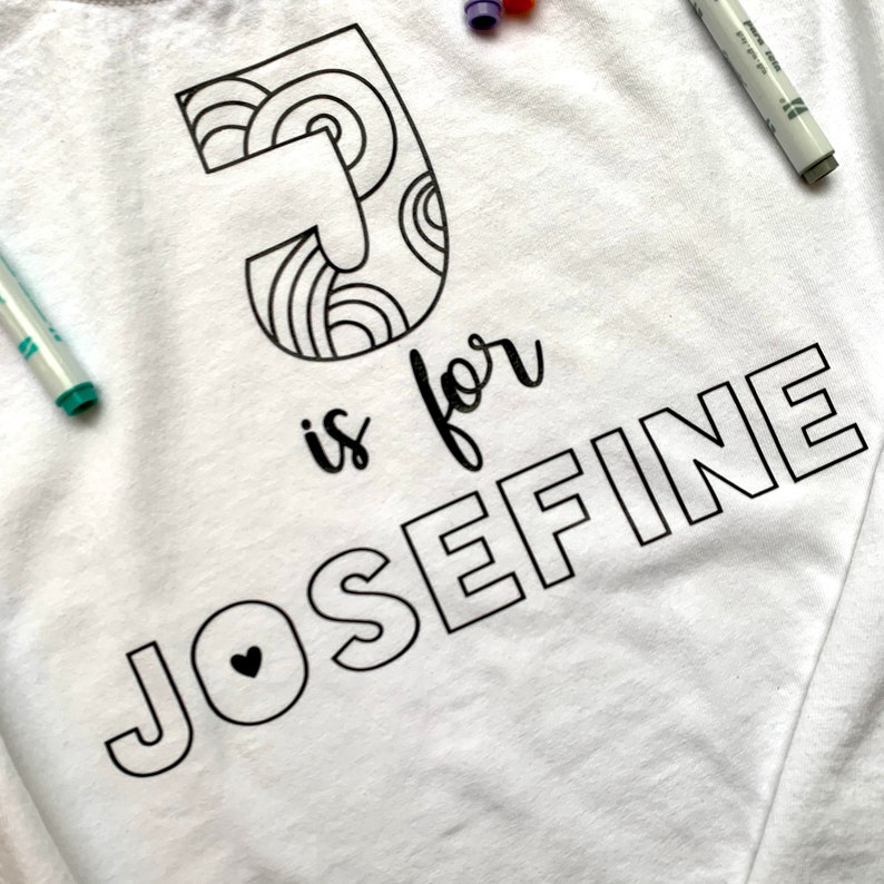 Personalized Coloring Shirt Custom Girls Coloring T-shirt | Etsy
