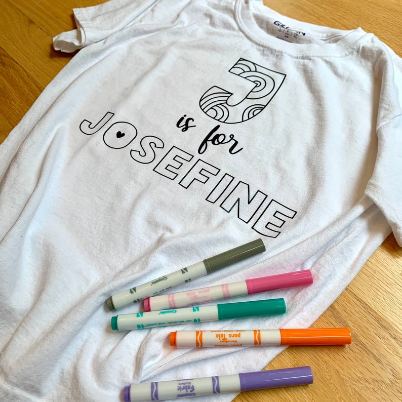 Personalized Coloring Shirt Custom Girls Coloring T-shirt | Etsy