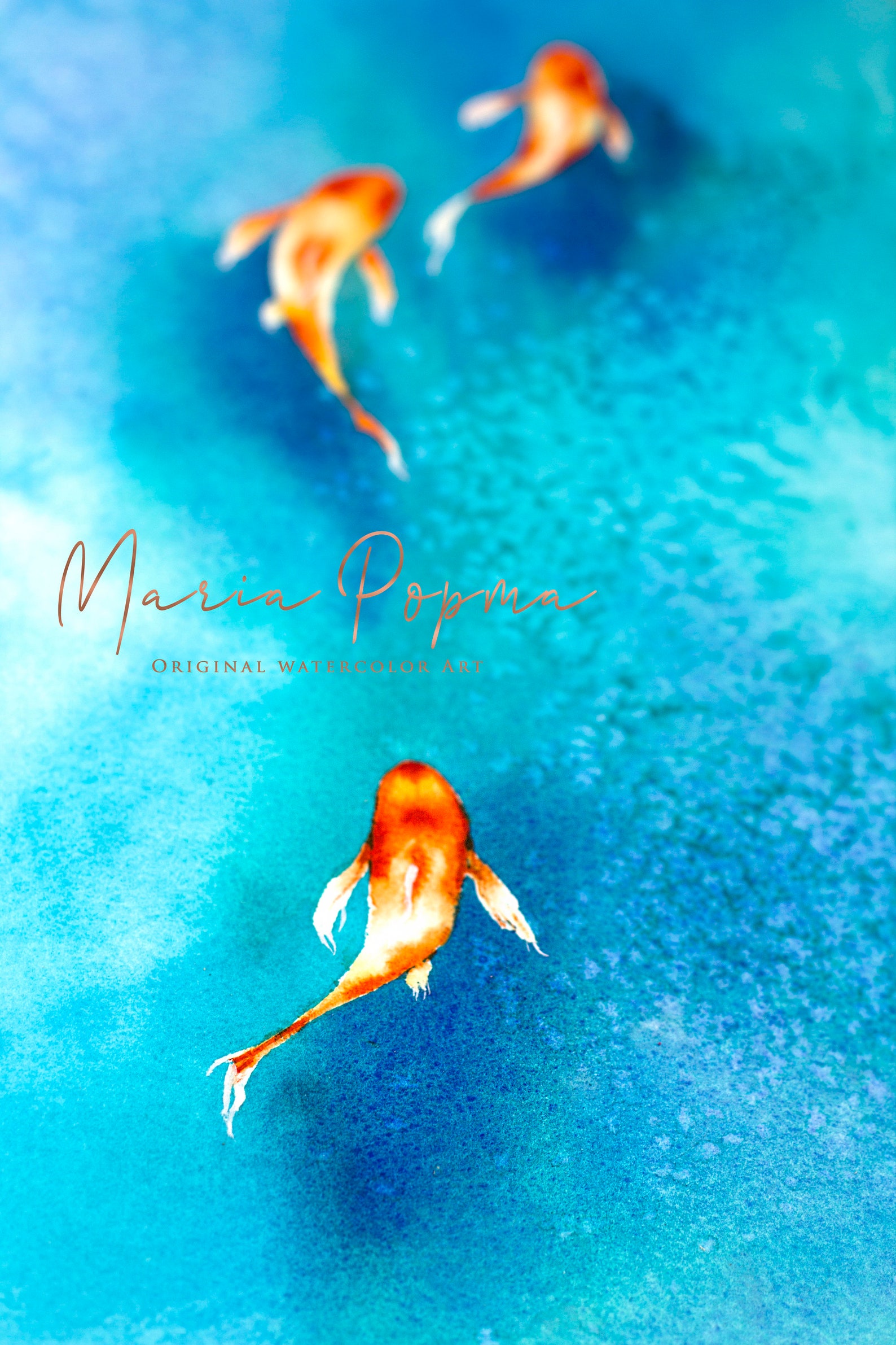 Koi Fish Art Printable Zen Wall Art Watercolor Fish Art | Etsy