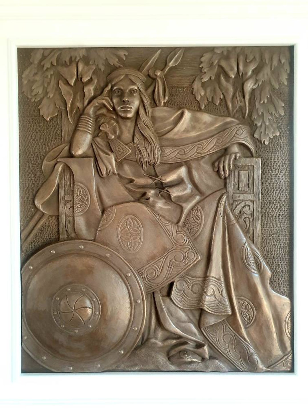 Queen Maeve Bas Relief Wall Sculpture in Frame Based on the ...