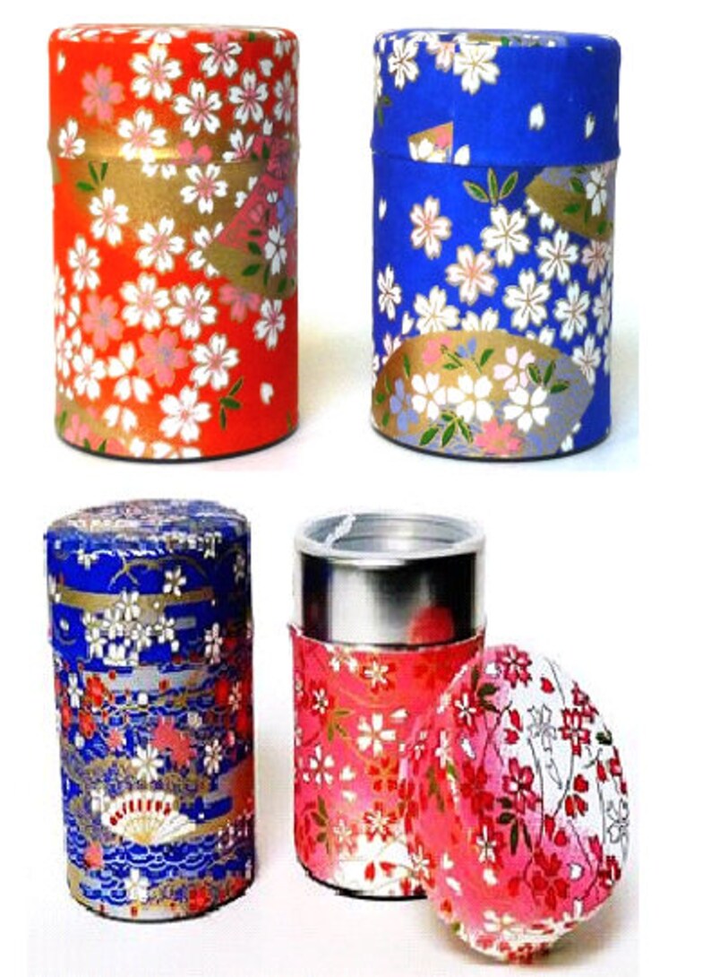 Matcha Tea Storage Container Washi Japanese Paper Design Tin - Etsy