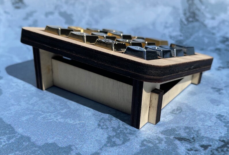 Small Wood Artisan Keycap Display Tray 16 18x18mm Squares for ...