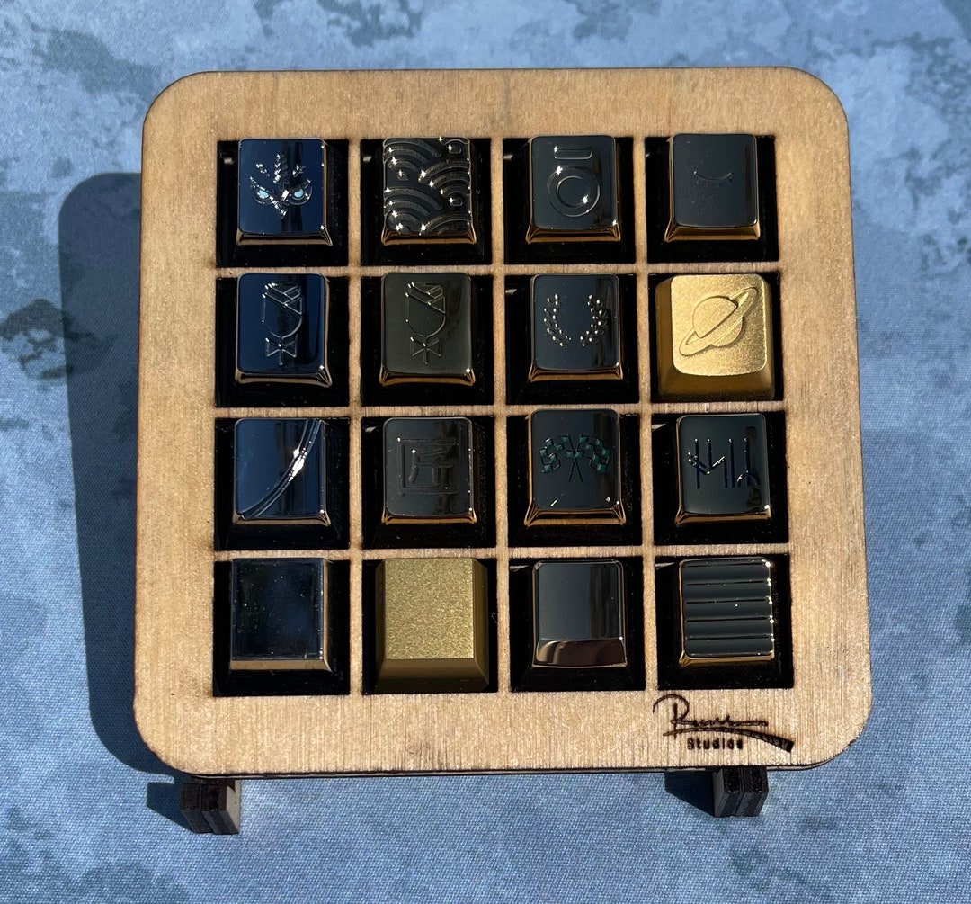 Small Wood Artisan Keycap Display Tray 16 18x18mm Squares - Etsy