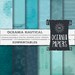 Vintage Style Nautical Digital Paper in Sea Blue, Aqua, Ocean Teal ...