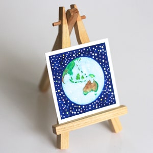 Earth Painting, Miniature Painting, Tiny Planet Watercolour Painting ...