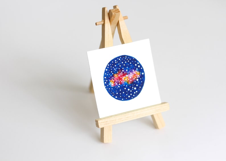 Galaxy Painting, Miniature Painting, Tiny Galaxy Watercolour Painting ...