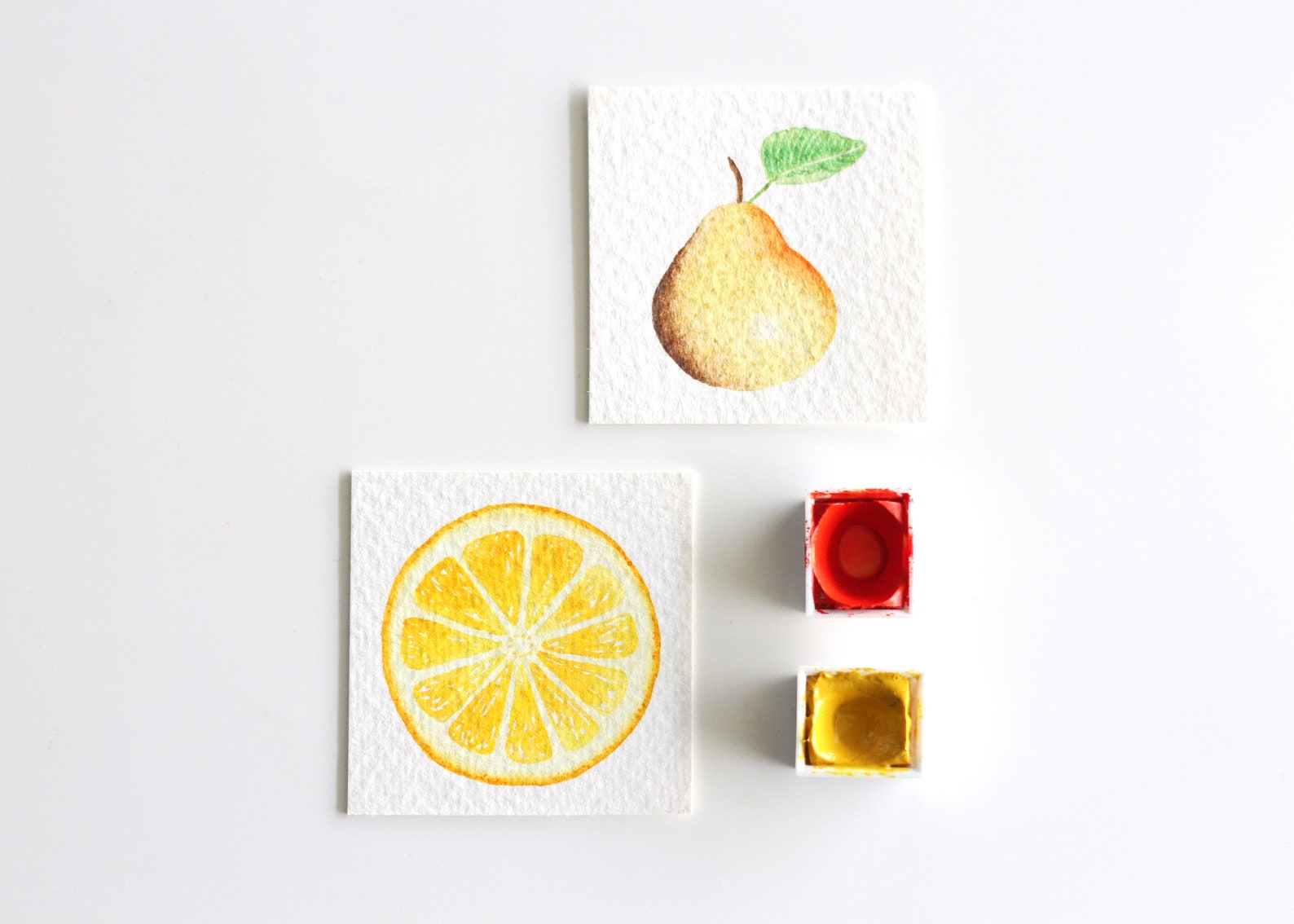 Miniature Watercolor Lemon Painting, Miniature Art, Food Art, Tiny ...