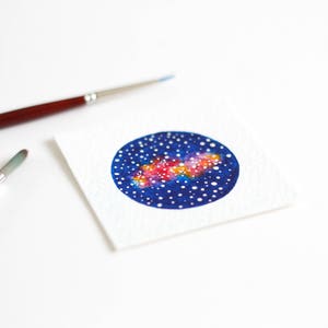 Galaxy Painting, Miniature Painting, Tiny Galaxy Watercolour Painting ...