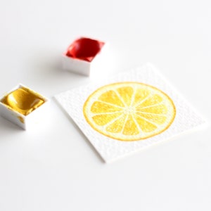 Miniature Watercolor Lemon Painting, Miniature Art, Food Art, Tiny ...