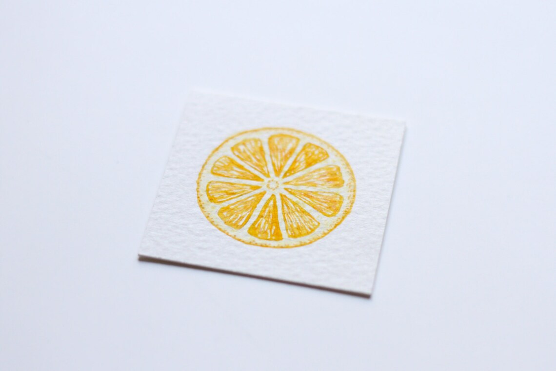 Miniature Watercolor Lemon Painting Miniature Art Food Art | Etsy