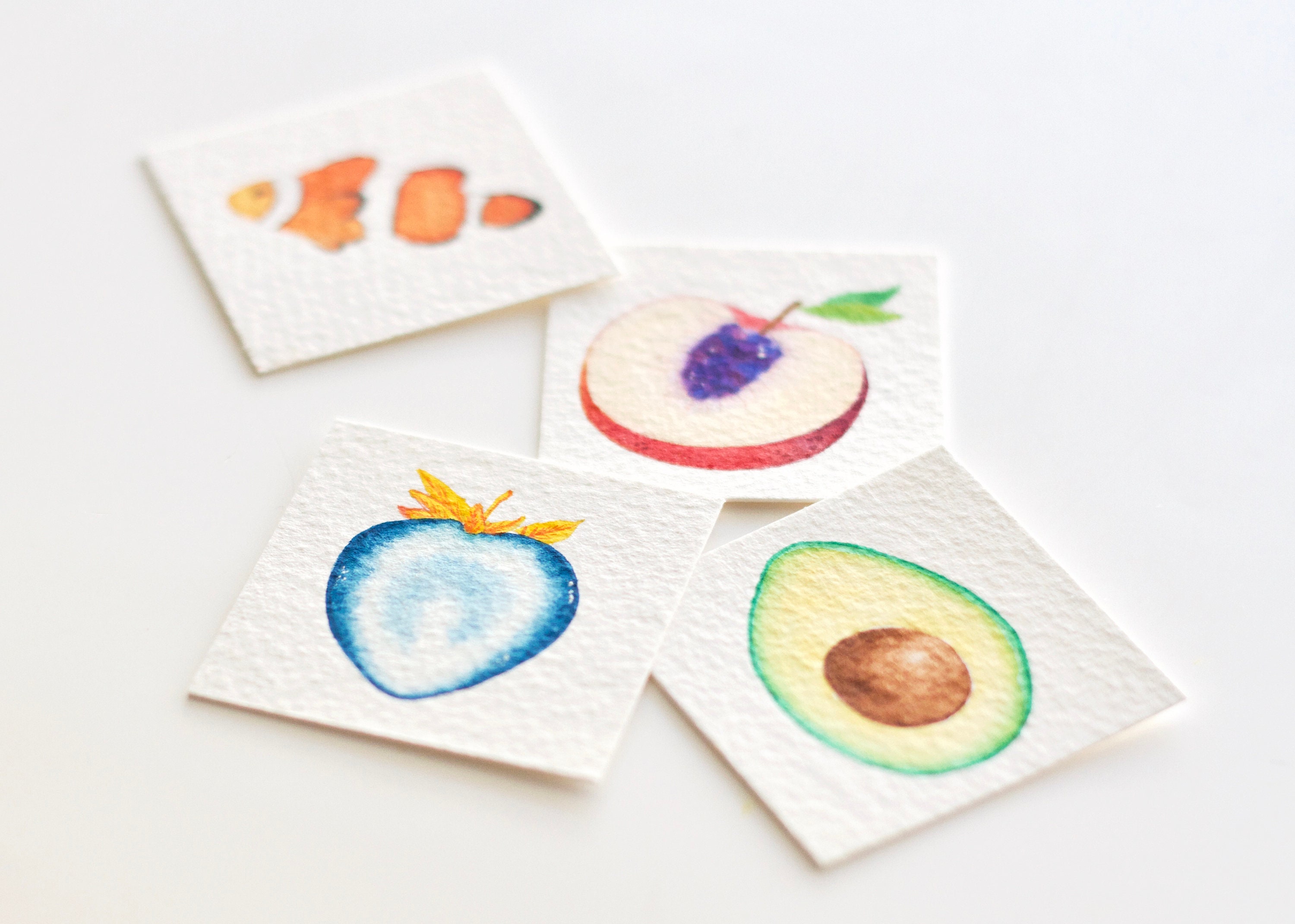 Clownfish Painting, Miniature Painting, Tiny Watercolor Painting, Ocean ...