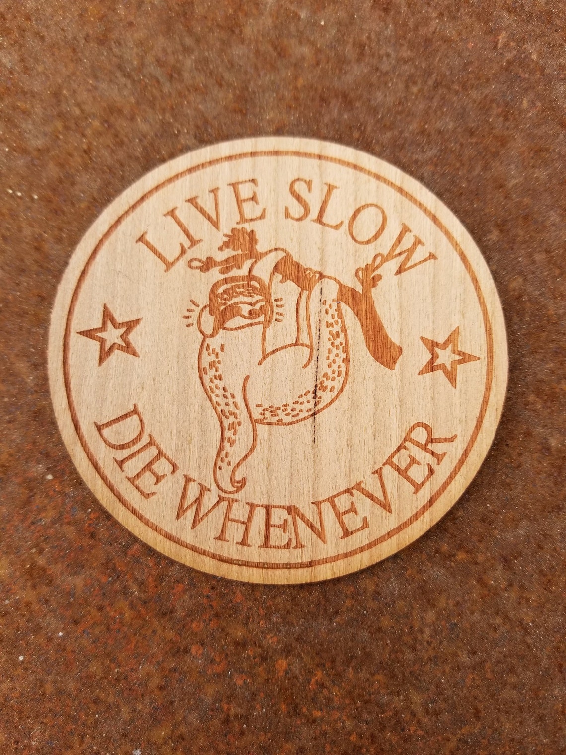 Live Slow Die Whenever Sloth Wood Decal Sticker FREE | Etsy