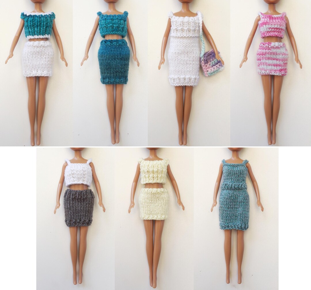 SEVEN Handknitted Outfits for 29cm or 11.5 Inch Fashion Dolls Ready to Ship - Etsy