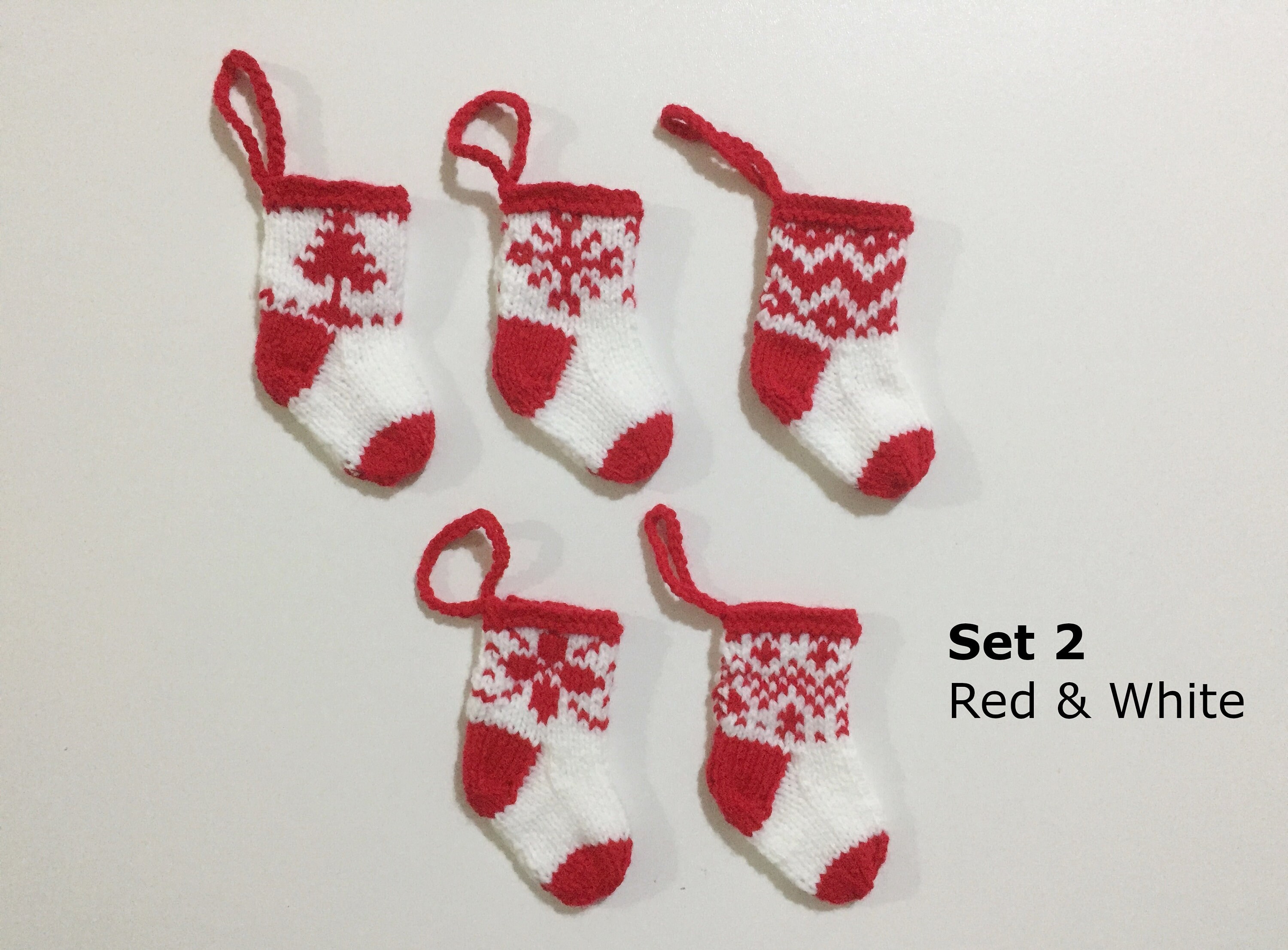 FIVE Handknitted Small Mini Tiny Little Christmas Stocking - Etsy Australia