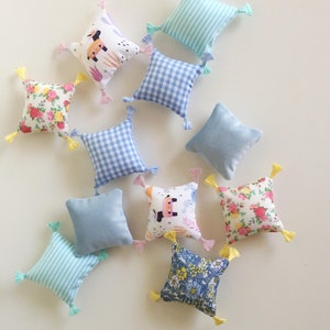 Pair of Mini Miniature Cushions Pillows for Fashion Dolls Etc Approx 5 ...