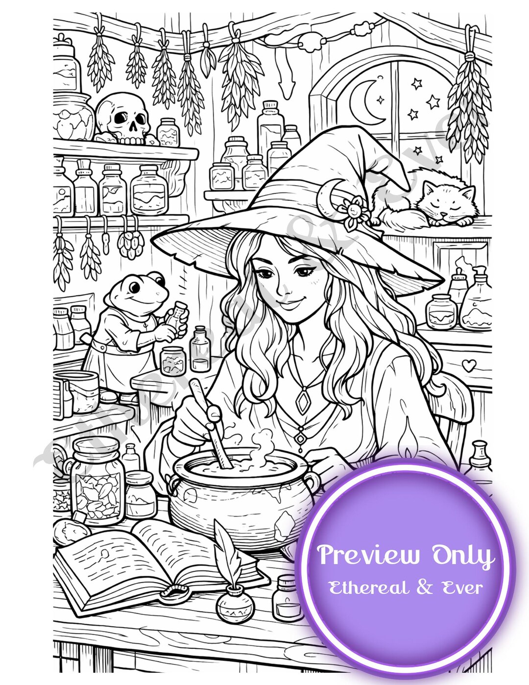 7 Day Witchy Coloring Ritual| Cozy Witch Coloring Pages| ADHD Friendly ...