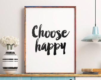 Choose happy print | Etsy