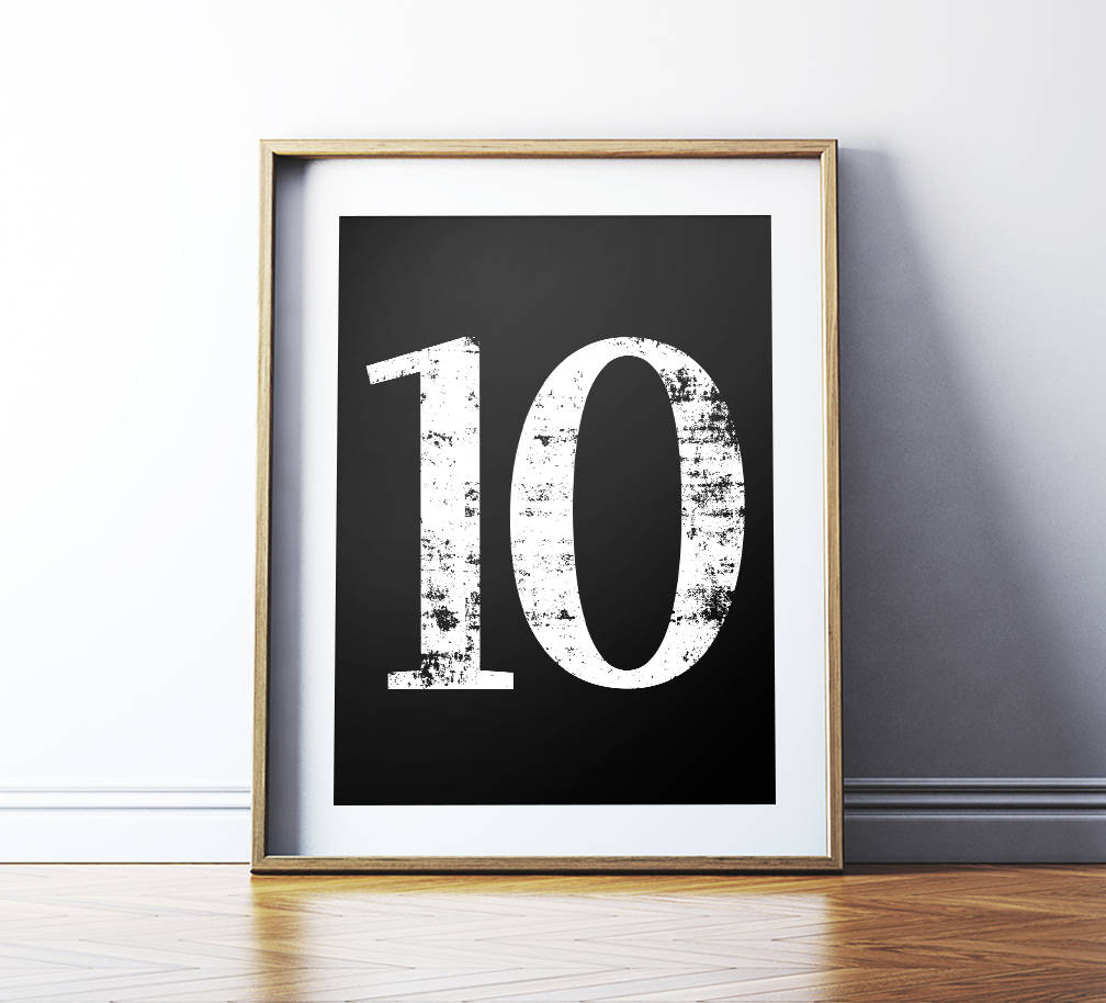 Digital Print 10 Number Ten Printable Poster | Etsy