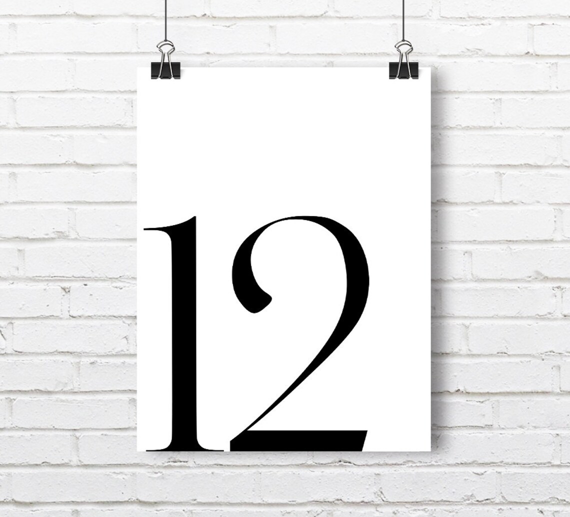 Number 12 Printable Art Number 12 Poster Number 12 Sign | Etsy