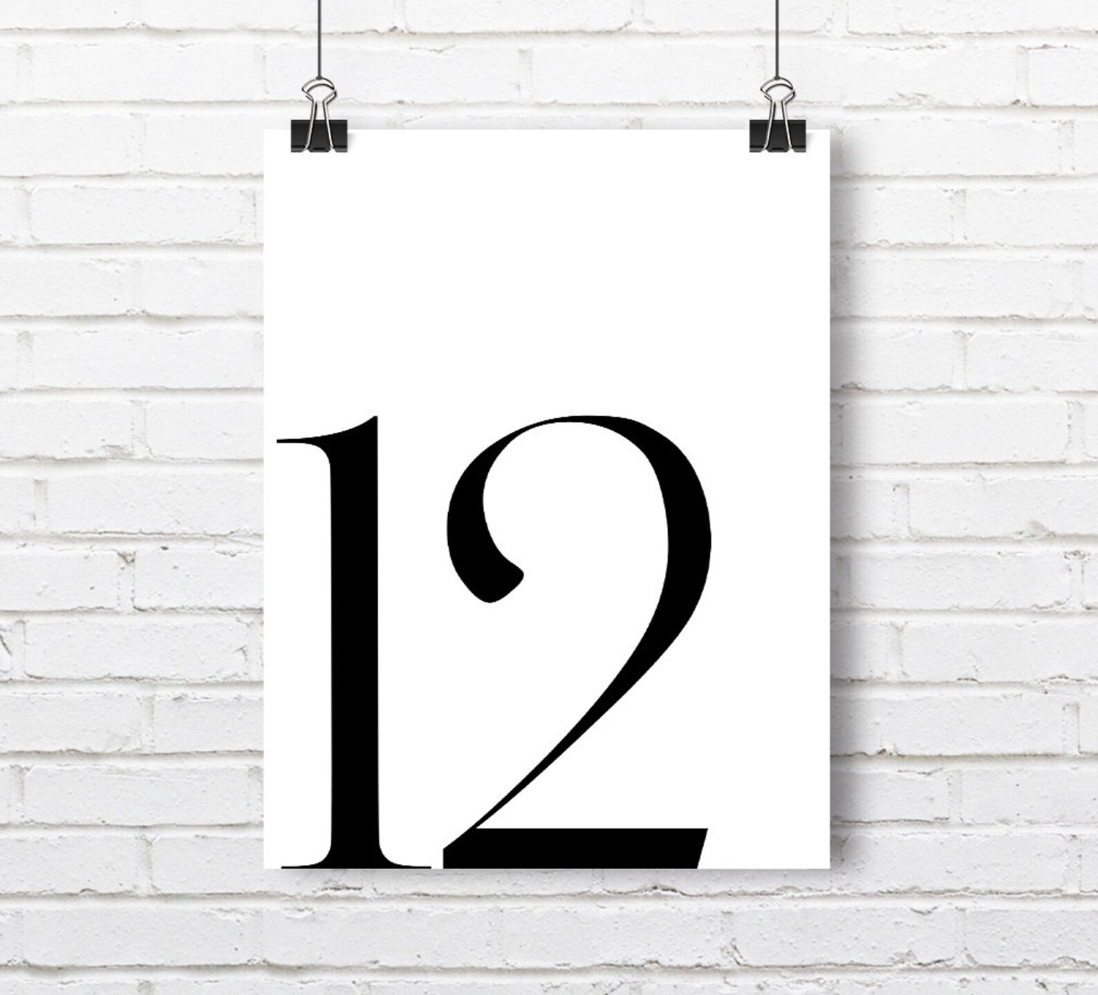 Number 12 Printable Art Number 12 Poster Number 12 Sign | Etsy
