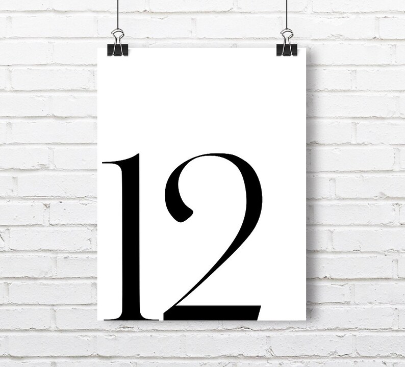 Number 12 Printable Art Number 12 Poster Number 12 Sign | Etsy