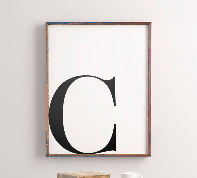 Letter C Printable Art Poster Letter C Wall Decor Initial C | Etsy