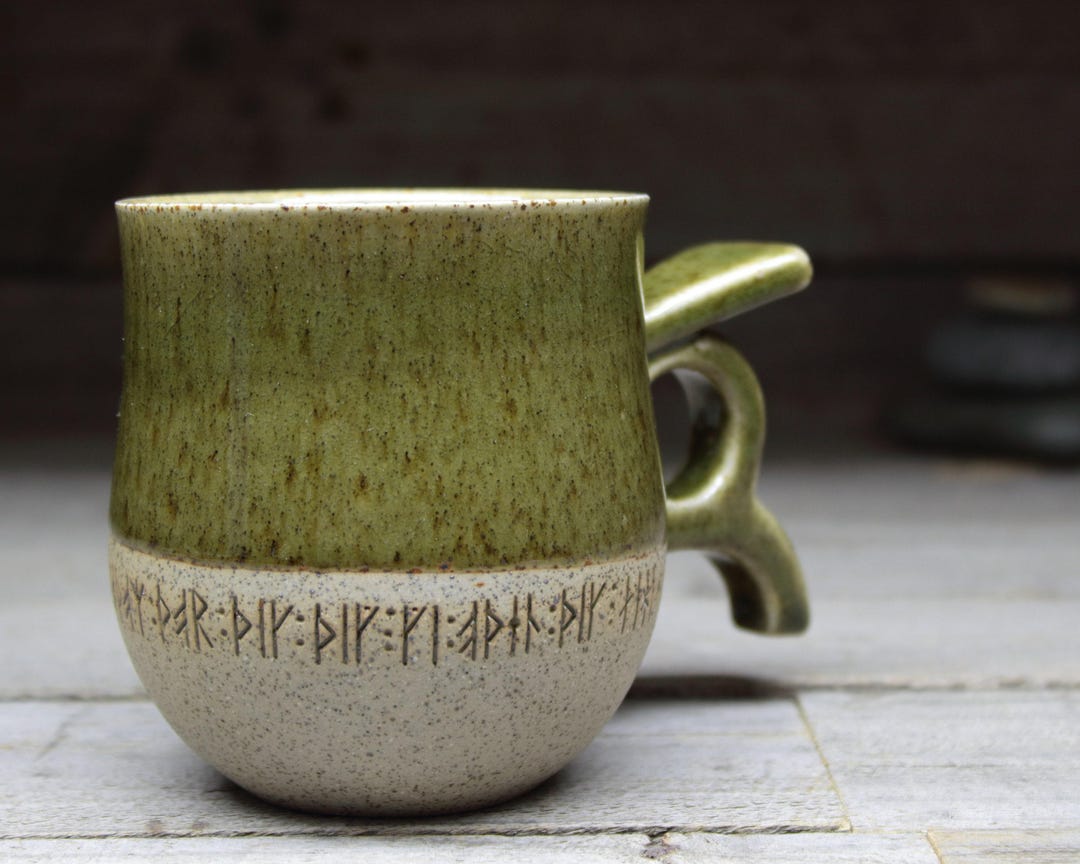 Viking Mug With Runic Inscriptions About Runes & Magic From Archaeology ...