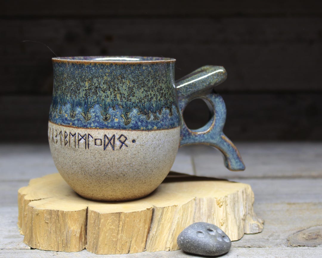 Viking Mug + Younger or Elder Futhark Rune Set & Other Runic Charms ...